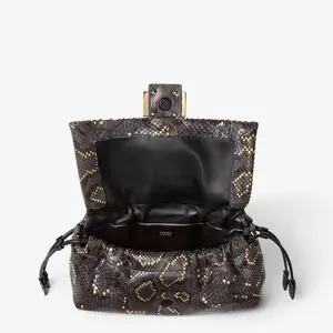Fendi Baguette® Soft Medium Hand-painted Black Python Bag